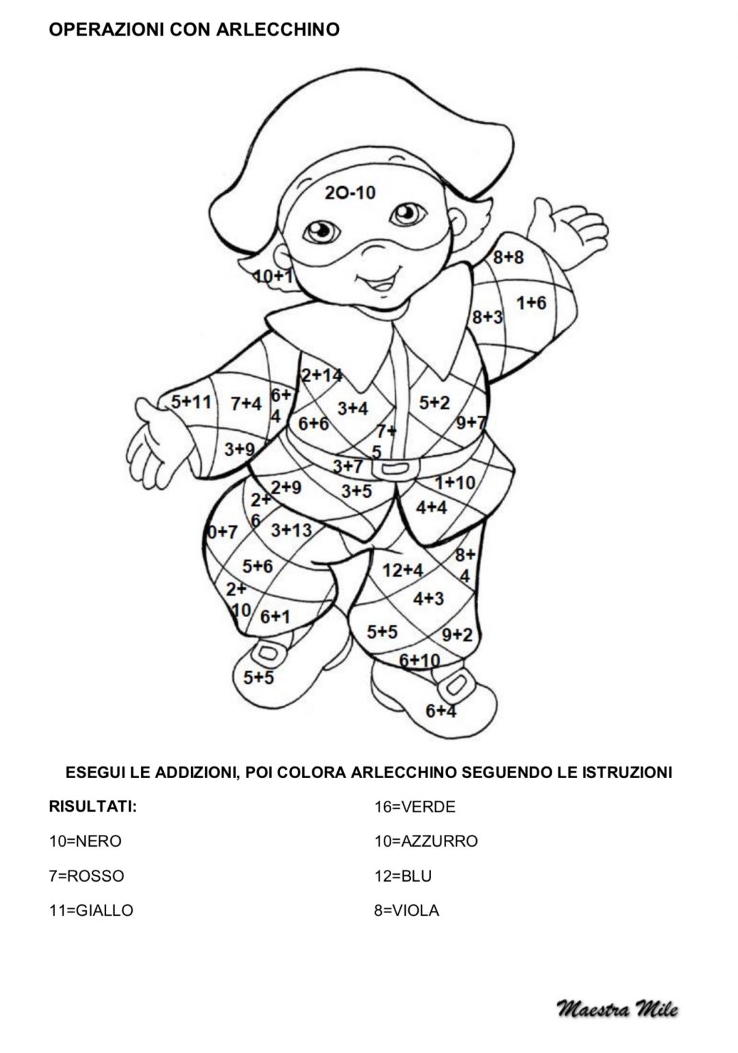 OPERAZIONI CON ARLECCHINO | Blog di Maestra Mile